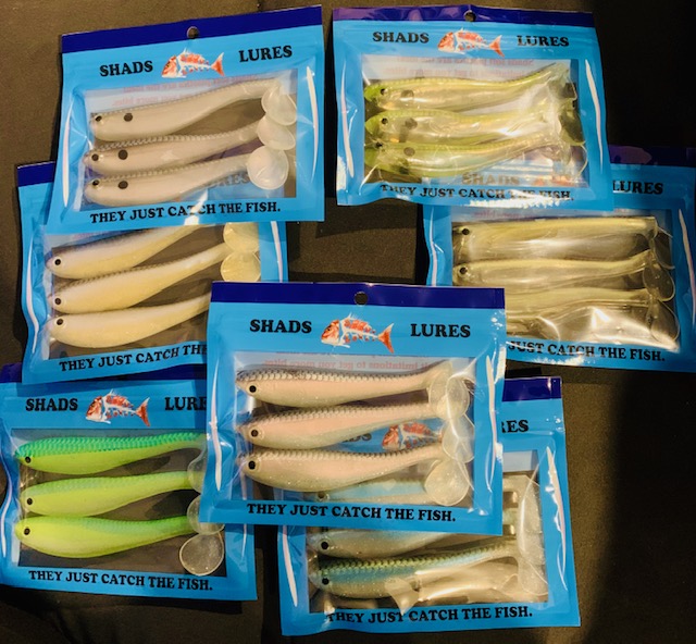 SHADS 5 INCH PADDLE TAILS CHARTUESE SHAD